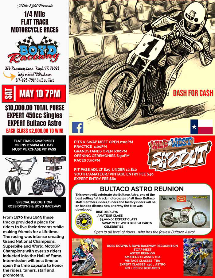 Vintage Flat Track Calendar West and National AFT events