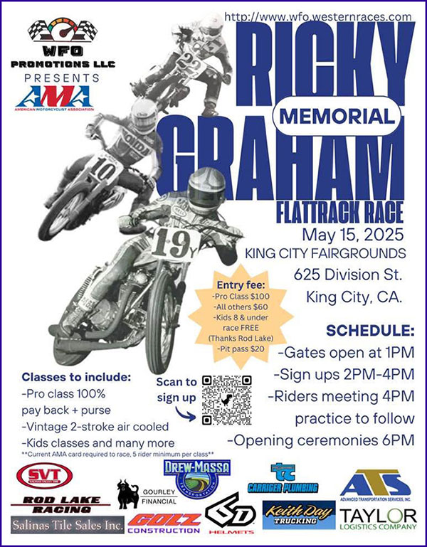 Vintage Flat Track Calendar West and National AFT events